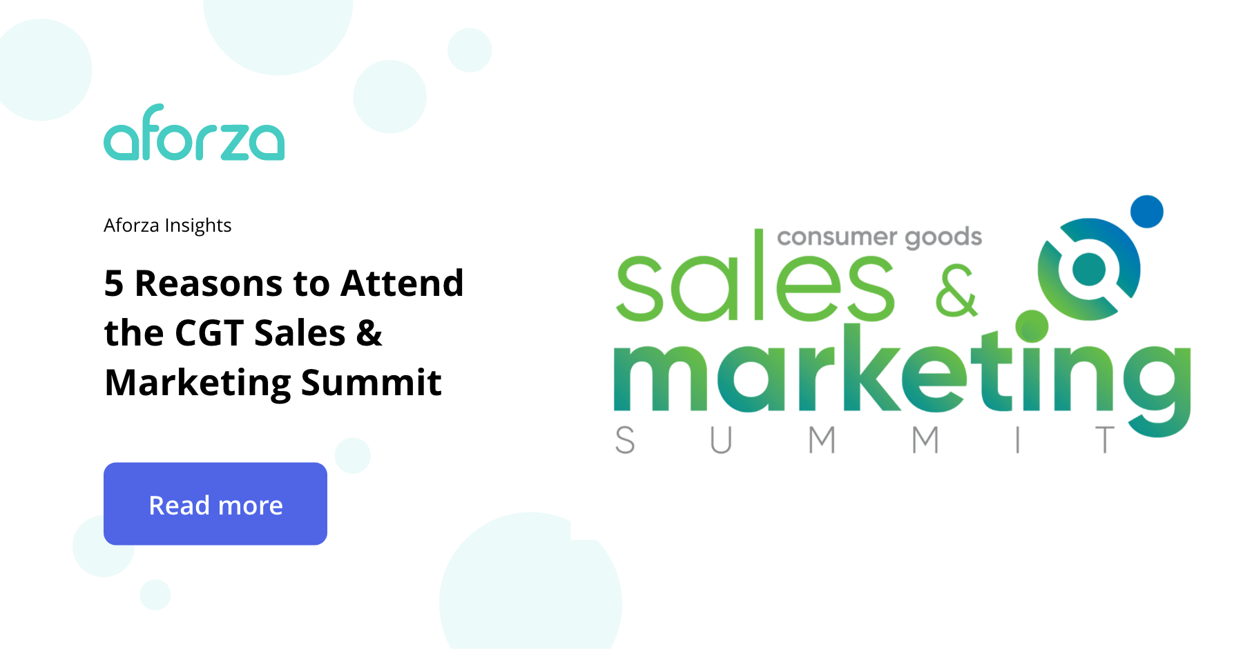 5 Reasons to Attend CGT Sales & Marketing Summit 2022 - Aforza