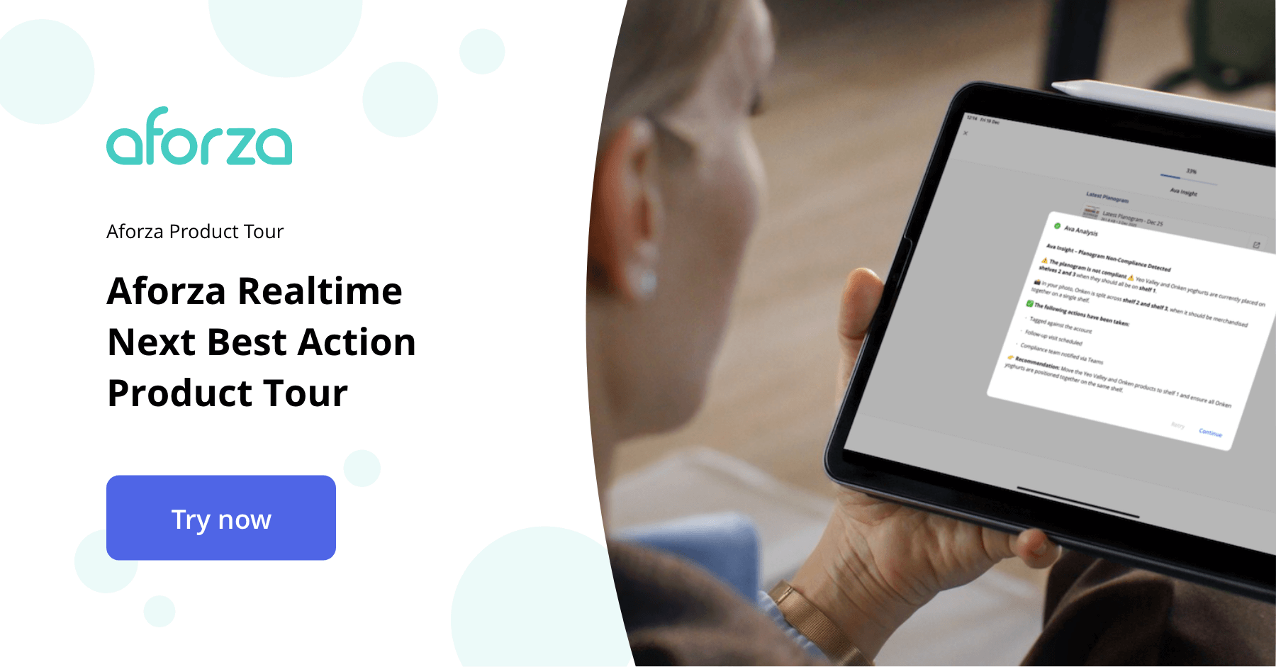 Realtime Next Best Action Product Tour - Aforza